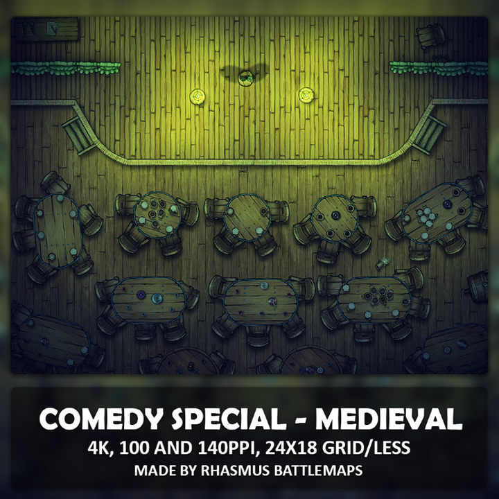 3D Printable Comedy Special - Medieval Map by Rhasmus Battlemaps
