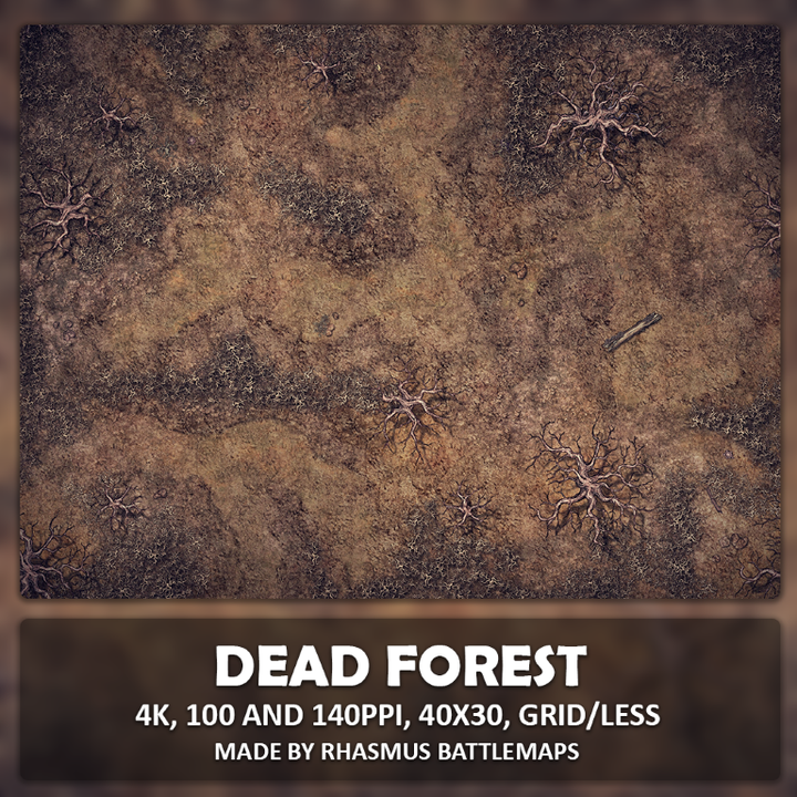 3D Printable Dead Forest Map by Rhasmus Battlemaps