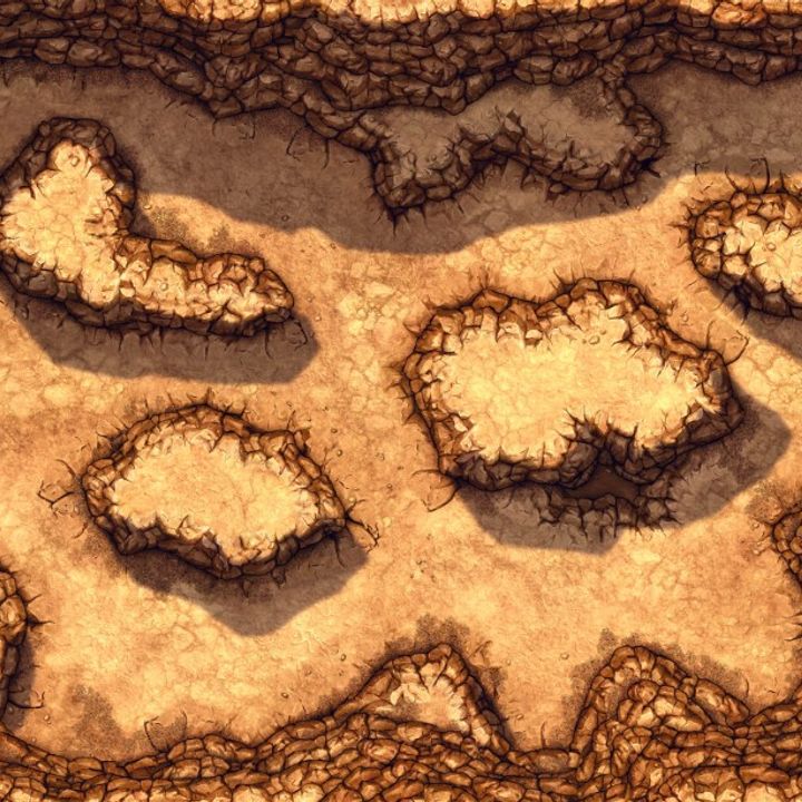 3D Printable Desert Passing Map by Rhasmus Battlemaps