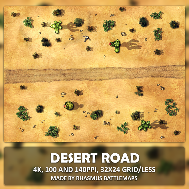 3D Printable Desert Road Map by Rhasmus Battlemaps