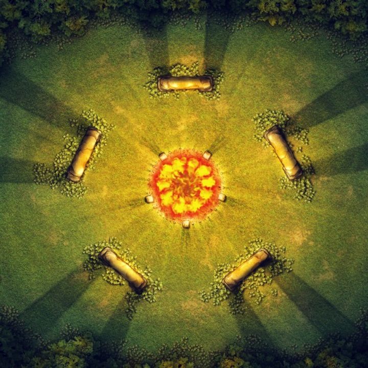 3D Printable Druid Fire Map by Rhasmus Battlemaps