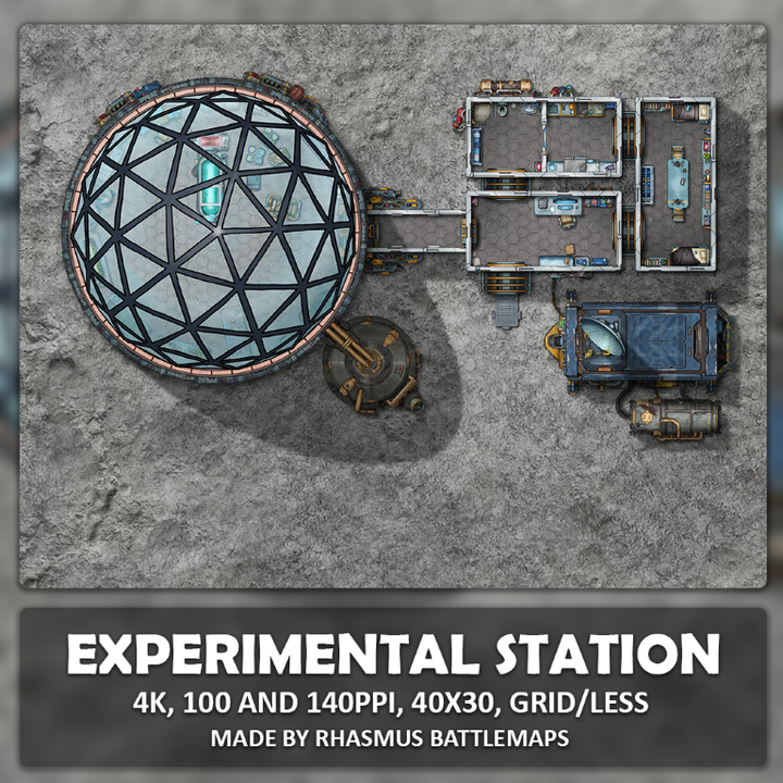 3D Printable Experimental Station Map - 2 Variants by Rhasmus Battlemaps