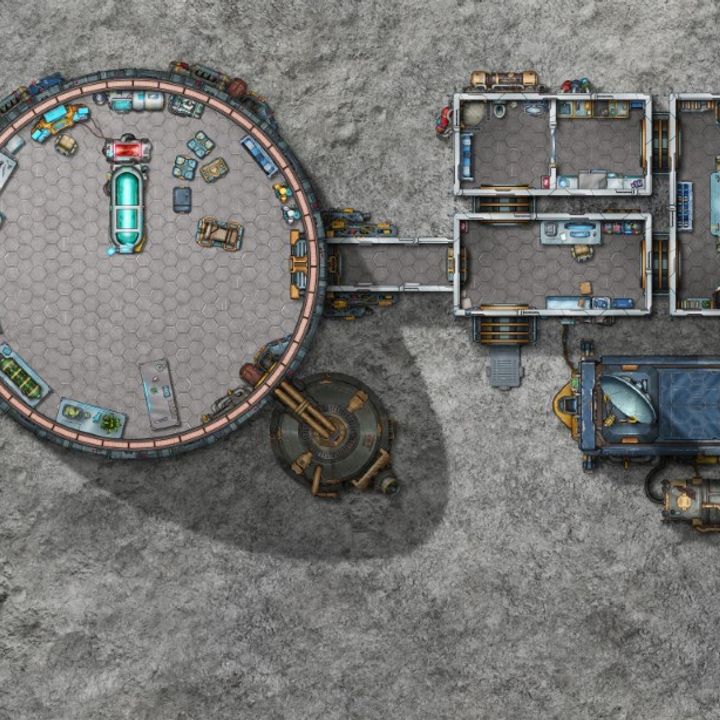 3D Printable Experimental Station Map - 2 Variants by Rhasmus Battlemaps