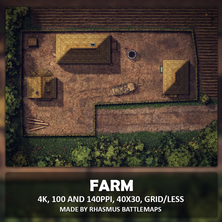 3D Printable Farm Map by Rhasmus Battlemaps