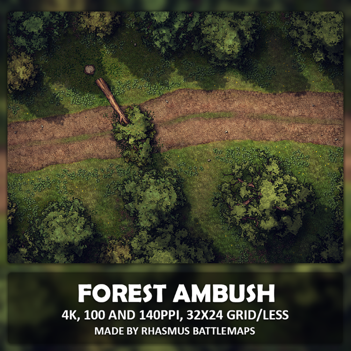 3D Printable Forest Ambush Map by Rhasmus Battlemaps
