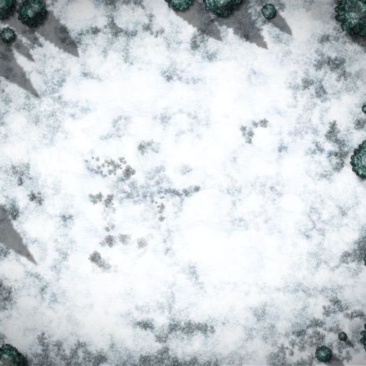 3D Printable Forest Clearing - Winter Map by Rhasmus Battlemaps