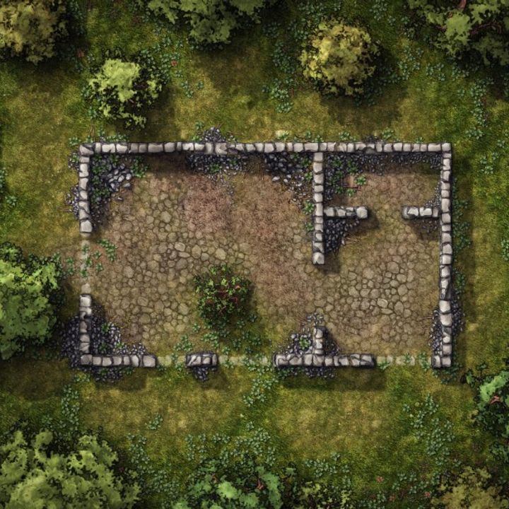 3D Printable Forest Ruins Map by Rhasmus Battlemaps