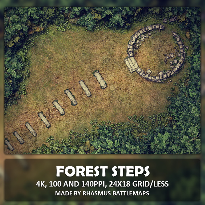 3D Printable Forest Steps Map by Rhasmus Battlemaps