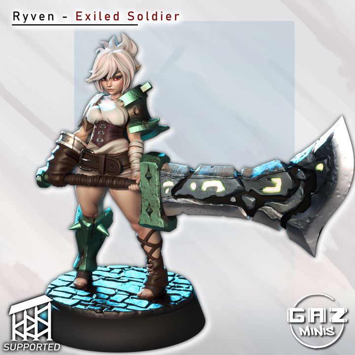 3D Printable Ryven - Exciled Soldier by Gaz Minis