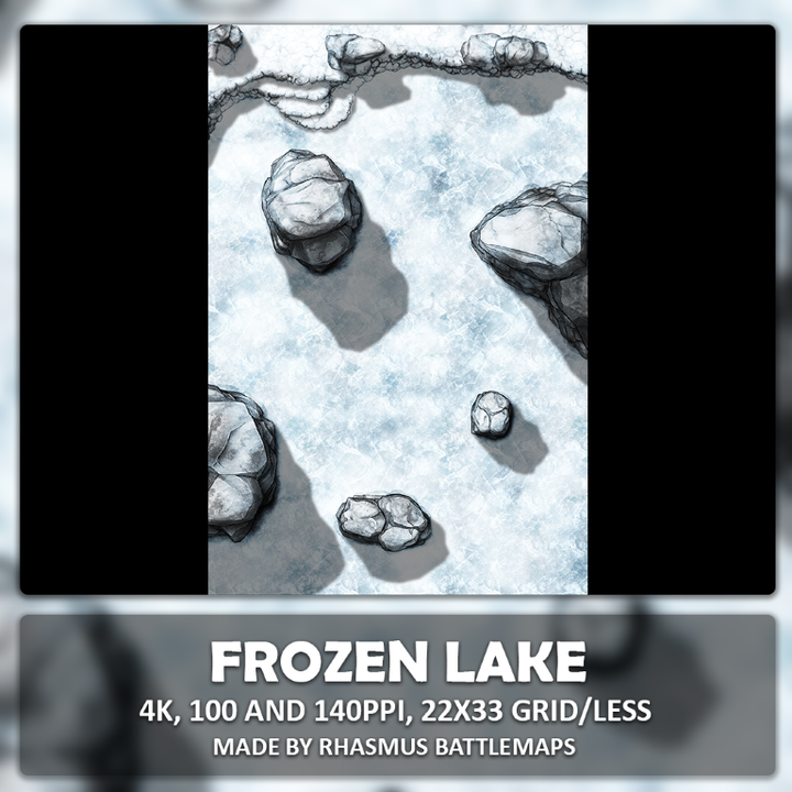 3D Printable Frozen Lake Map by Rhasmus Battlemaps