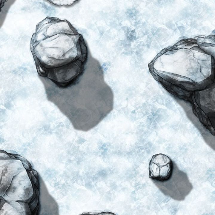 3D Printable Frozen Lake Map by Rhasmus Battlemaps