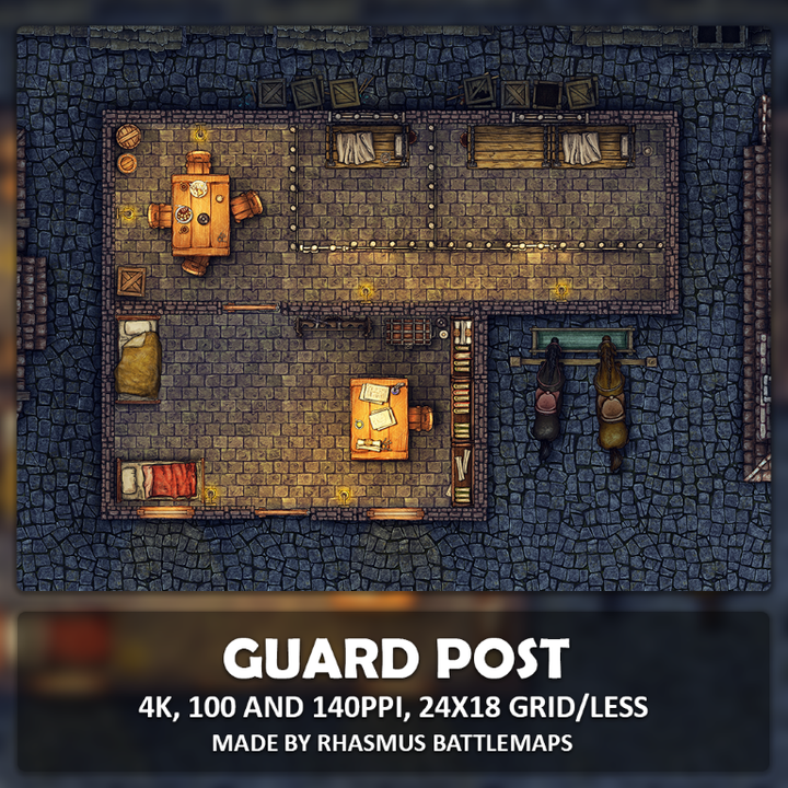 3D Printable Guard Post Map by Rhasmus Battlemaps