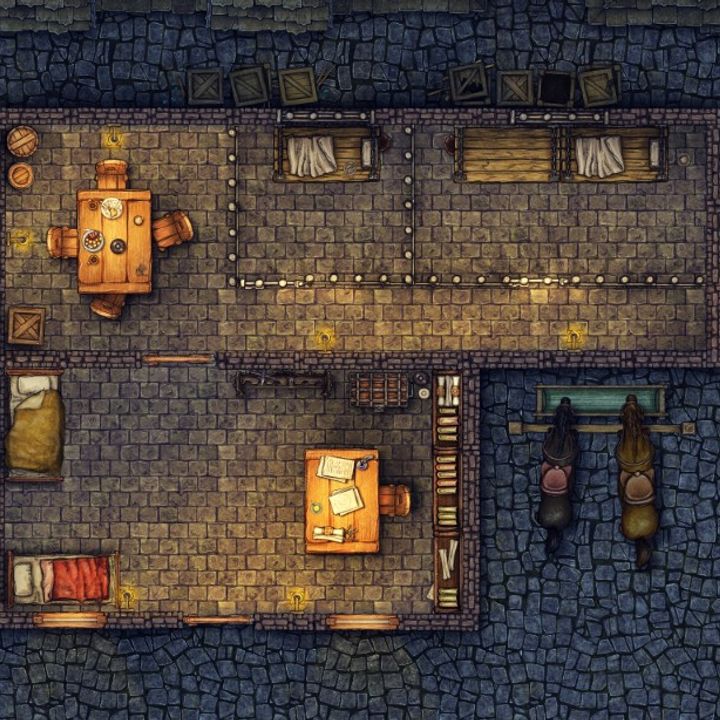 3D Printable Guard Post Map by Rhasmus Battlemaps