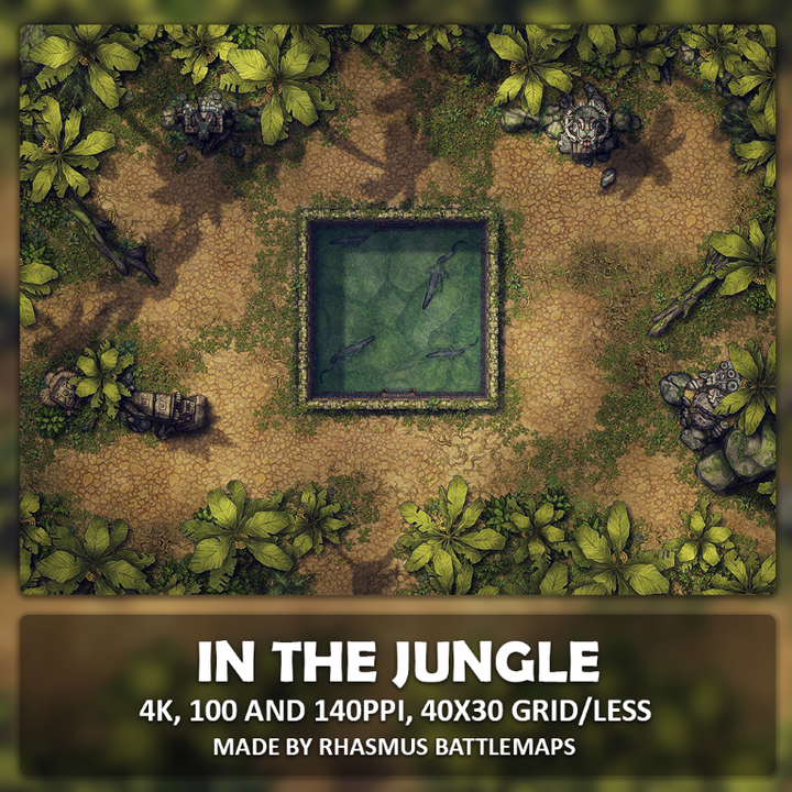 3D Printable In the Jungle Map by Rhasmus Battlemaps