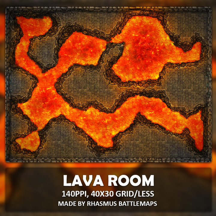 3D Printable Lava Room Map by Rhasmus Battlemaps