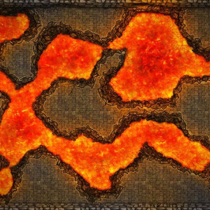 3D Printable Lava Room Map by Rhasmus Battlemaps