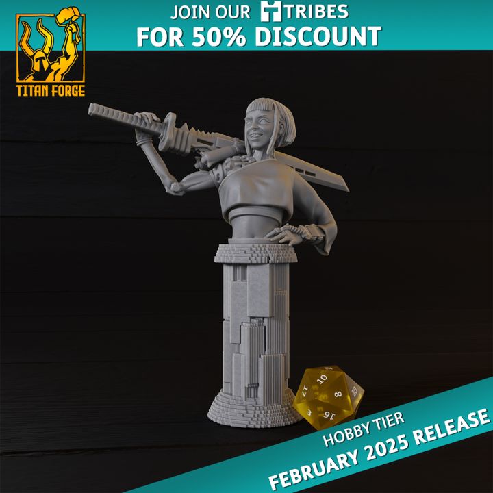 3D Printable Lynn4 Bust - Hobby Bust model. by Titan Forge Miniatures