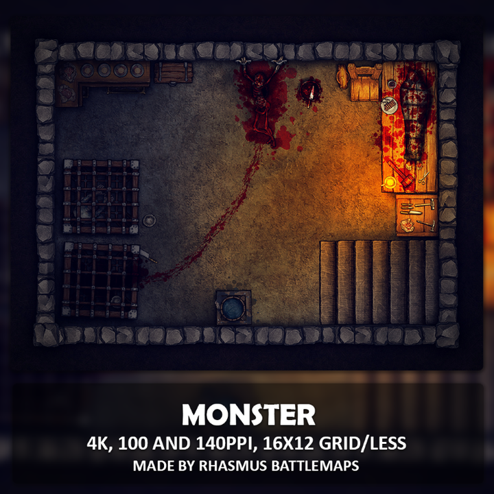 3D Printable Monster Map by Rhasmus Battlemaps