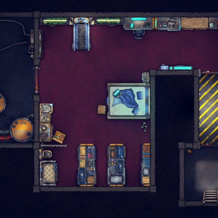 3D Printable Nuclear Bunker Map by Rhasmus Battlemaps