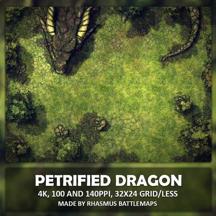 3D Printable Petrified Dragon Map by Rhasmus Battlemaps