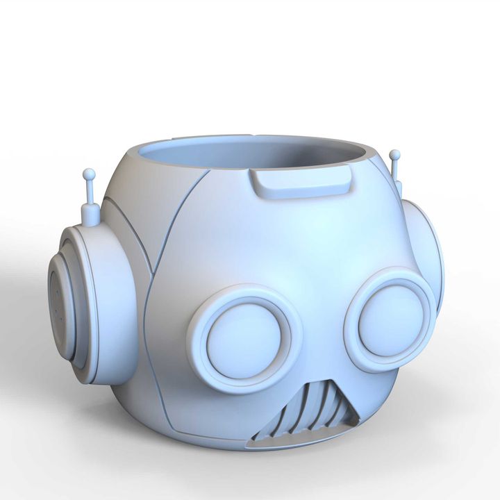 3D Printable Robot Planter Pot STL 3D Printer file: instant download ...