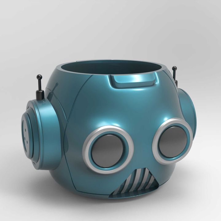 3D Printable Robot Planter Pot STL 3D Printer file: instant download ...