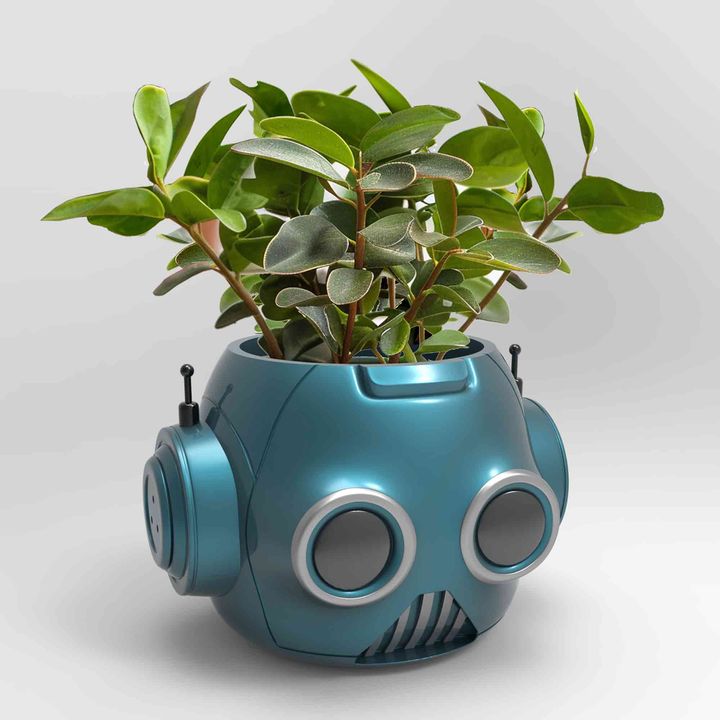 3D Printable Robot Planter Pot STL 3D Printer file: instant download ...