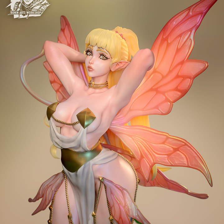 3D Printable Lynetta - Fairy Pin-Up (75mm and 120mm) NSFW ver. by Ronin Arts Workshop