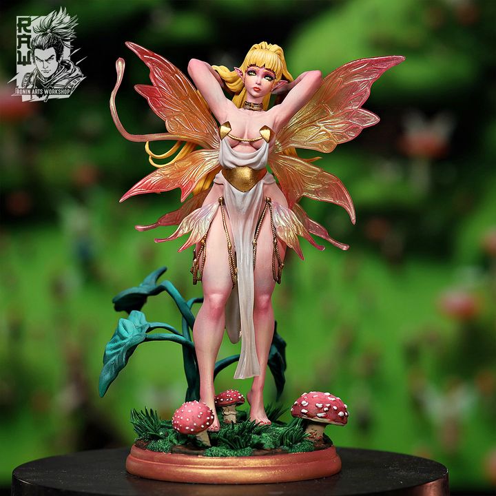 3D Printable Lynetta - Fairy Pin-Up (75mm and 120mm) NSFW ver. by Ronin Arts Workshop