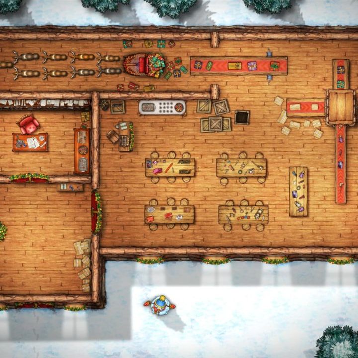 3D Printable Santa's Workshop Map by Rhasmus Battlemaps