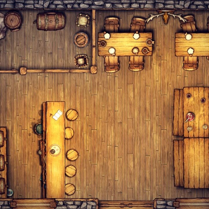 3D Printable Small Tavern Map by Rhasmus Battlemaps