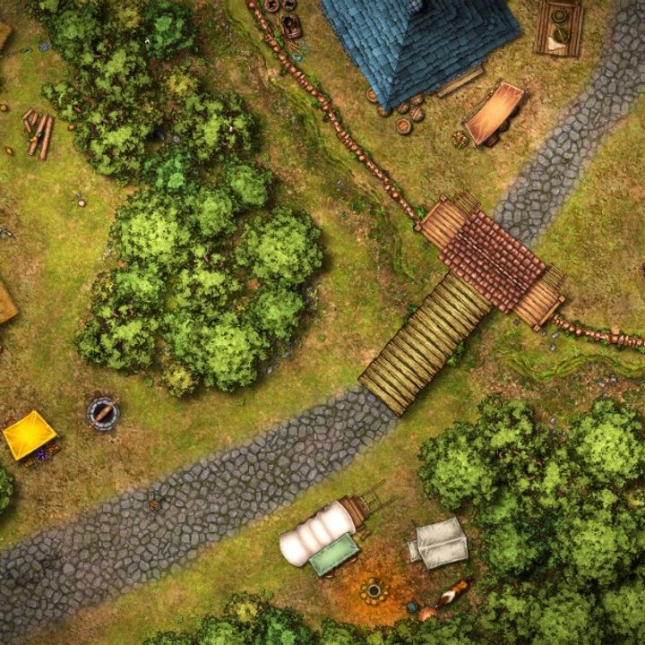 3D Printable Small Town Gate Map by Rhasmus Battlemaps