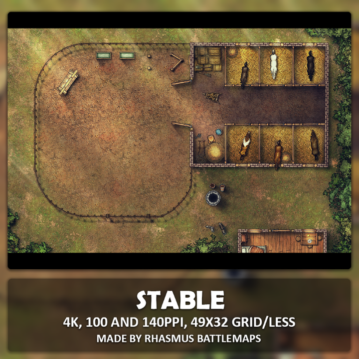 3D Printable Stable Map by Rhasmus Battlemaps