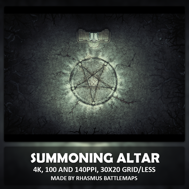 3D Printable Summoning Altar Map by Rhasmus Battlemaps