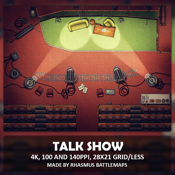 3D Printable Talk Show Map by Rhasmus Battlemaps