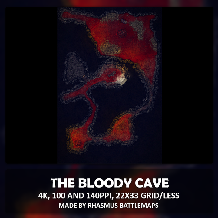 3D Printable The Bloody Cave Map by Rhasmus Battlemaps