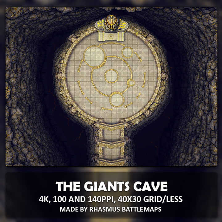 3D Printable The Giants Cave Map by Rhasmus Battlemaps