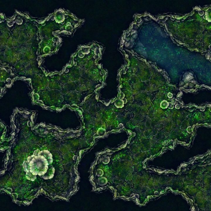 3D Printable The Mushroom Cave V1 Map by Rhasmus Battlemaps