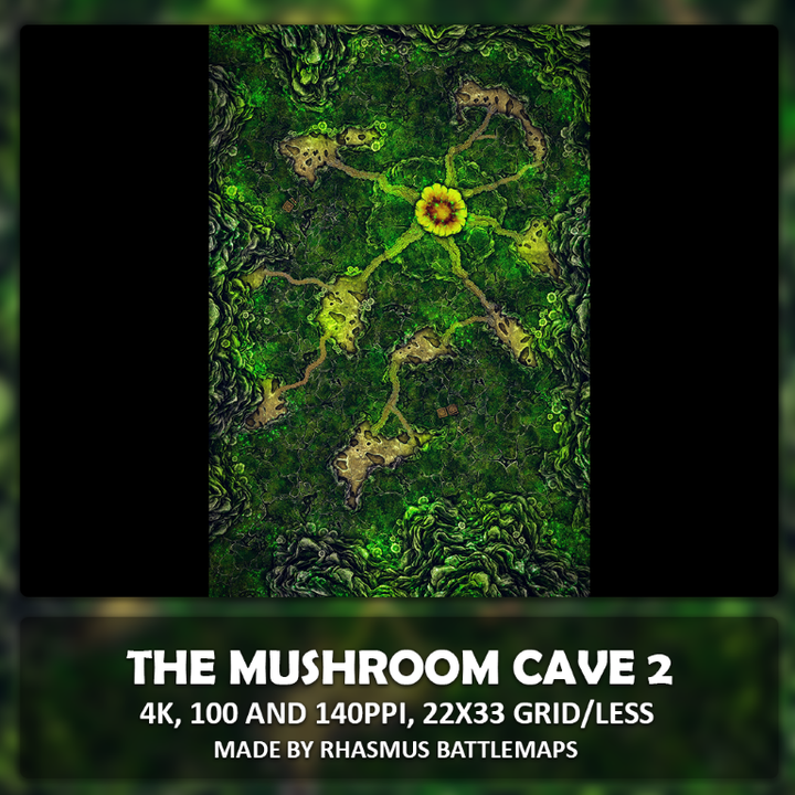 3D Printable The Mushroom Cave V2 Map by Rhasmus Battlemaps