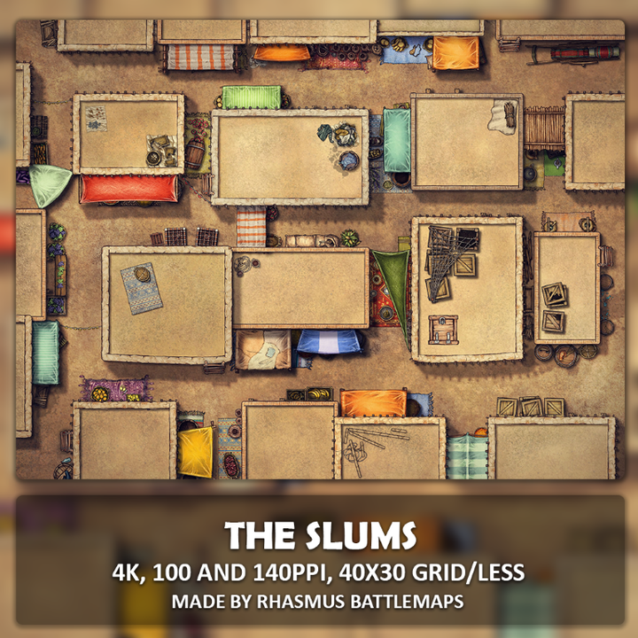 3D Printable The Slums Map by Rhasmus Battlemaps