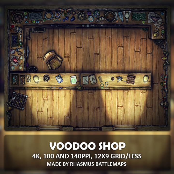 3D Printable The Voodoo Shop Map by Rhasmus Battlemaps