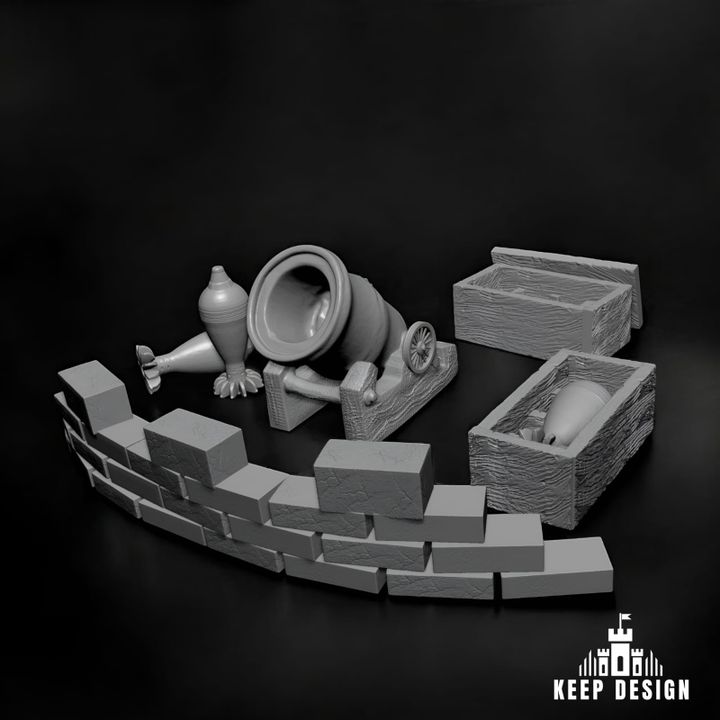 3D Printable Mortar- artillery set 1 by Keep Design