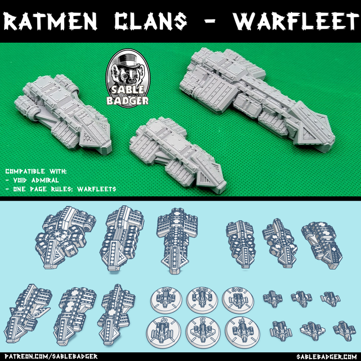 3D Printable OPR Warfleets - Ratmen Clans by brander roullett