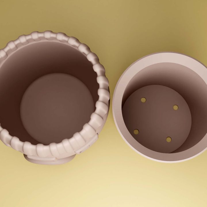 3D Printable Plant pot with drainage 3D Printer STL file: instant ...