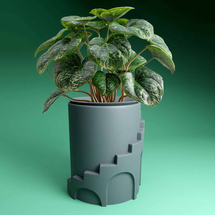 3D Printable Tower Plant pot with drainage 3D Printer STL file: instant ...