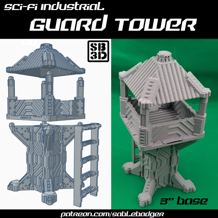 3D Printable Sci Fi - Guard Tower by brander roullett
