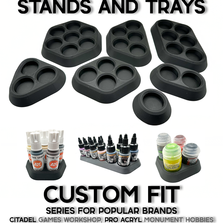 3D Printable Miniature Paint Organizers for Citadel, Pro Acryl, Vallejo ...