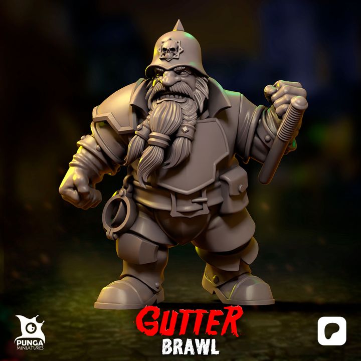 3D Printable Dwarf Police by Punga Miniatures
