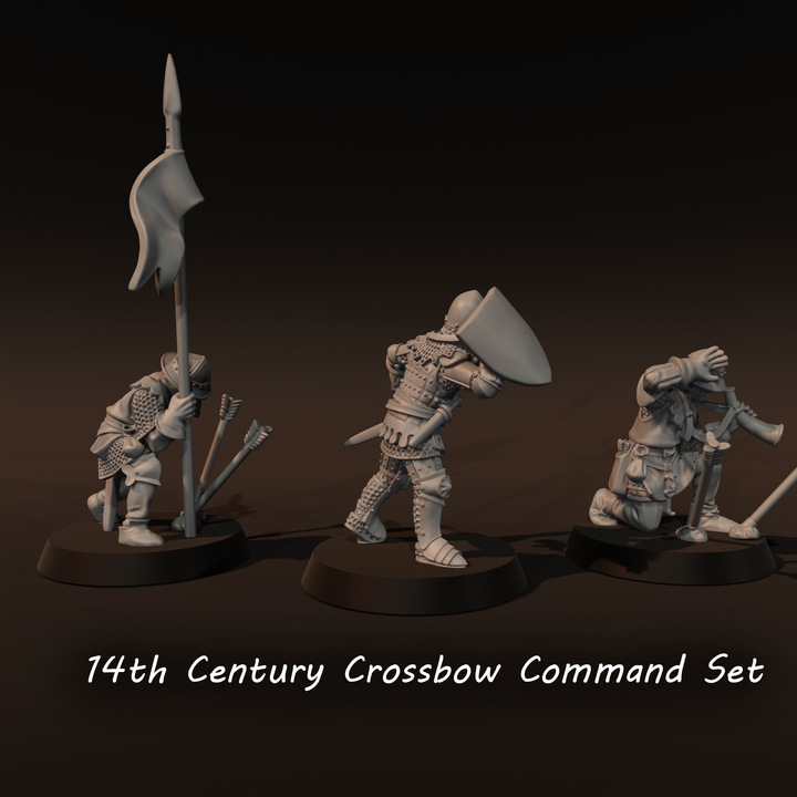 3D Printable 14th Century Crossbow Command Set by Medbury Miniatures
