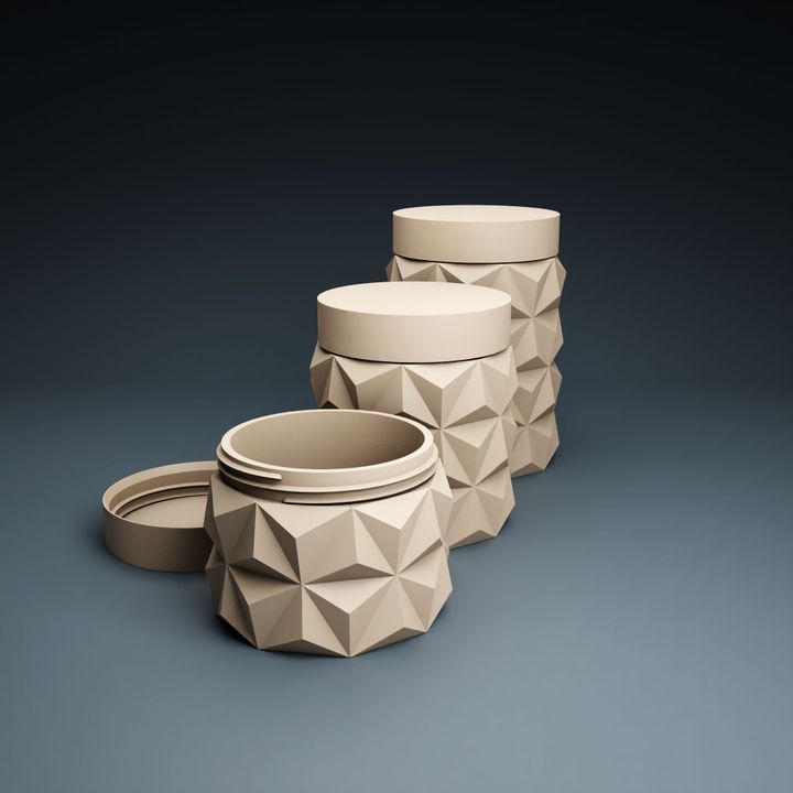 3D Printable Set of 3 Storage Boxes with Screw Caps - 3D Printing STL ...